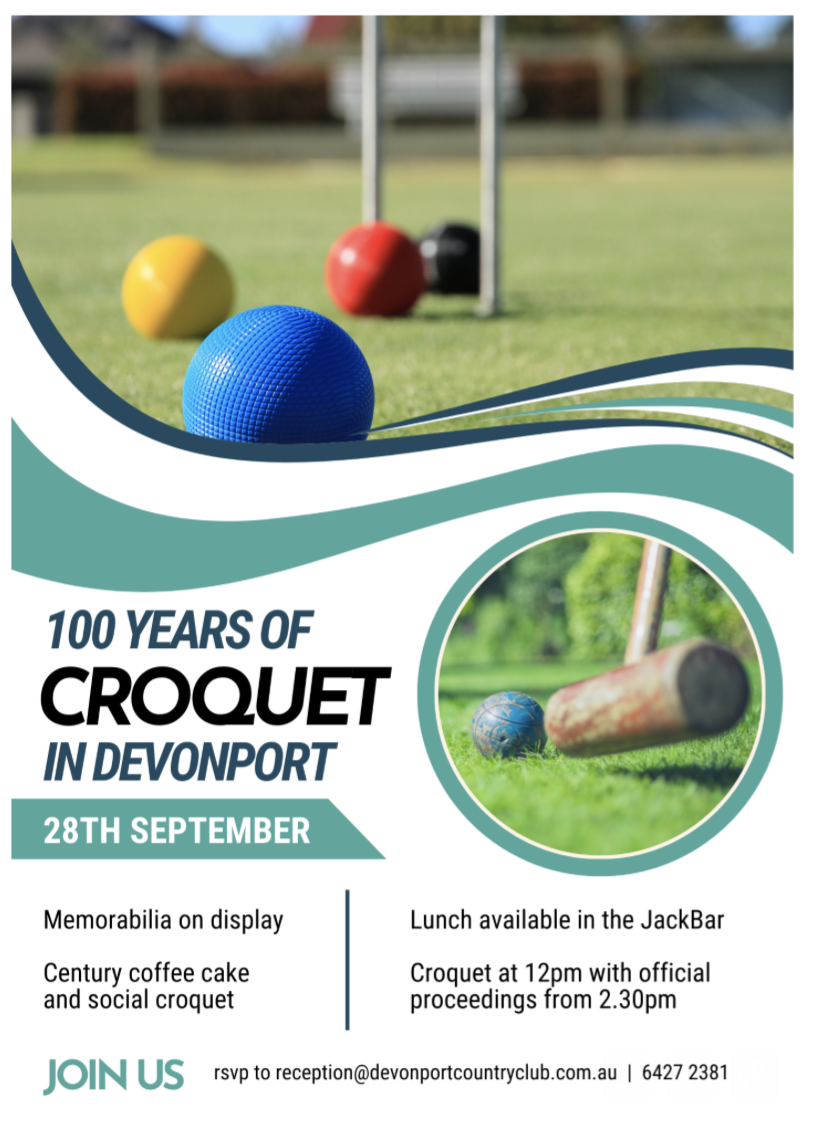 Celebrate 100 years of Croquet in Devonport - Croquet Tas